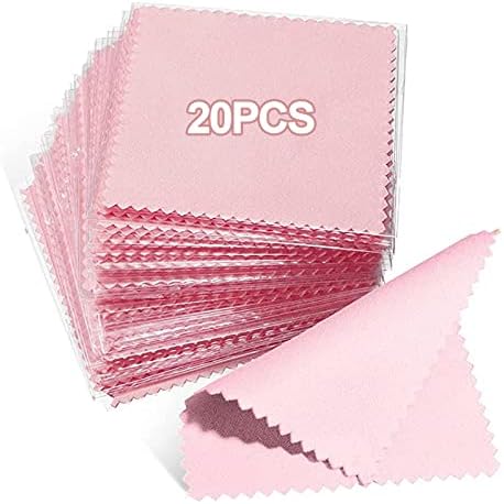 4 PCS Jewelry Cleaning and Polishing Cloth, 100% Pure Cotton Silver ...
