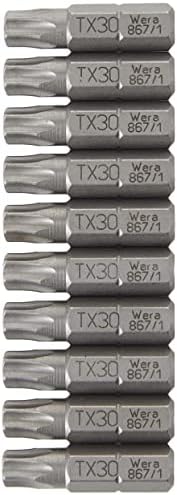 Wera 05072406001 Torx Extra-Tough Bits 867/1 Z TX10 x 25 mm, Pack of 10 ...