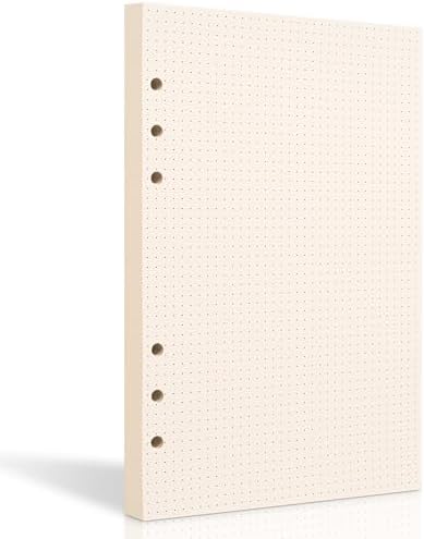 A5 Dot Grid Paper, 6 Hole Punched,A5 Dotted Refill Paper for Filofax ...