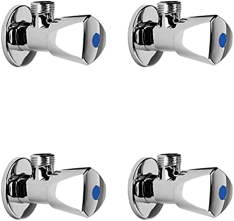 Parryware Brass Angle Valve with wall flange (Chrome finish, Pack of 4 ...