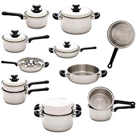 Amazon.com: 17pc Stainless Steel Waterless Cookware Set: Lifetime ...