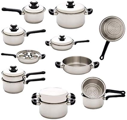 Amazon.com: 17pc Stainless Steel Waterless Cookware Set: Lifetime ...