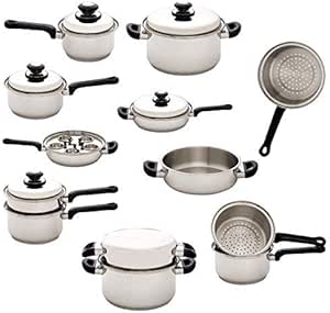 Amazon.com: 17pc Stainless Steel Waterless Cookware Set: Lifetime ...