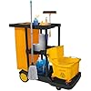 Nisorpa Commercial Cleaning Cart Cleaning Trolley on Wheels Heavy Duty ...