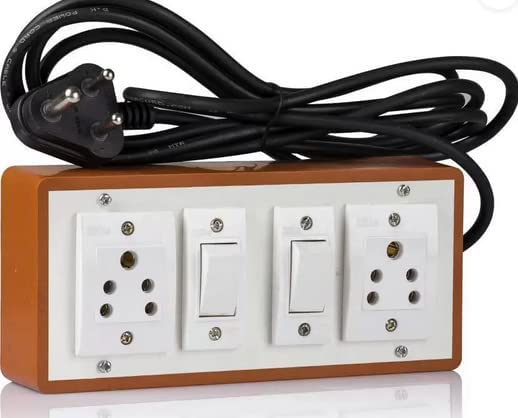 Buy JELECTRICALS (2+2) Plastic Brown Extension Board Multi Outlet ...