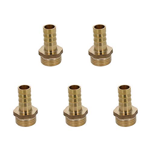 MroMax 1/2" PT Male to 12mm High Grade Brass Materia Hose Barb Air Pipe ...