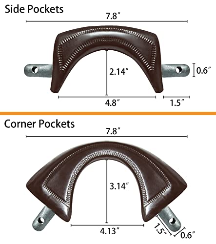 Snapklik.com : YDDS Pool Table Pockets Heavy Duty Leather Billiard ...