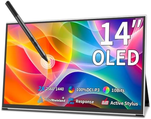 OLED Portable Monitor 14", 2K 2560x1440 |Portable Touchscreen Display ...