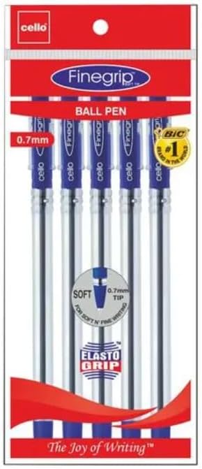 Cello Finegrip (Blue) Ball Pen (Count of 5)(Pack of 50)(total - 250 ...
