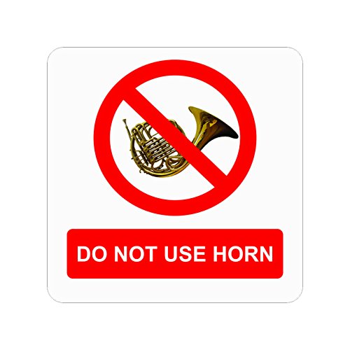 MINTKRAFT Self Adhesive "Do Not Use Horn" Sign Board, 12 inches x 12 ...