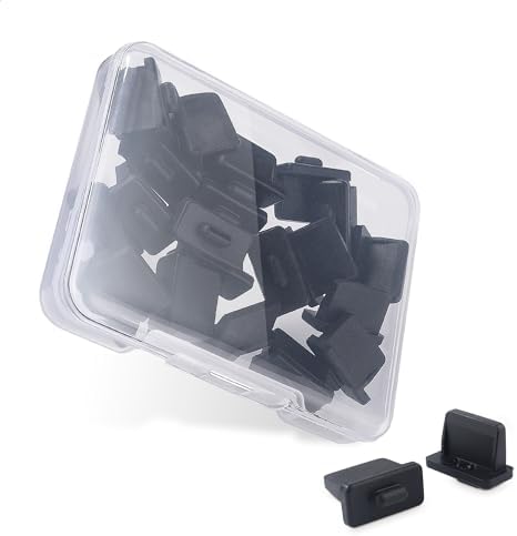 Cable Matters 20-Pack USB C Port Covers in Black (USB C Dust Cover, USB ...