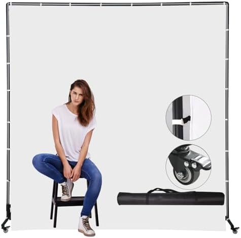 Amazon.com : FEIFANTEAM Movable White Backdrop Stand with Pulley ...