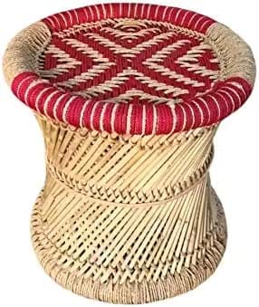 Shanvi Handicraft ! Pure Handmade and Natural Bamboo Mudda Stool with ...