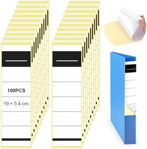 Ordnerrücken Selbstklebend 100 Stück, 19×5.4cm Breit Ordner ...