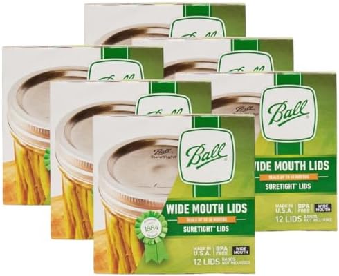 Amazon.com: Ball Wide Mouth Mason Jar Lids 12-Count per Pack (1-Pack ...