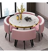Amazon.com - OCAZI Simple Small Round Table Kitchen Dining Table Set ...