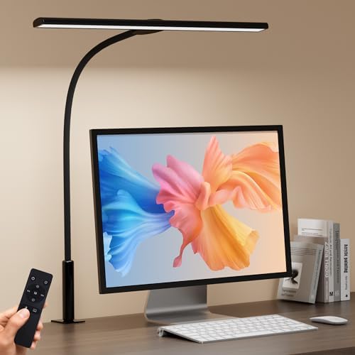 SEOUFRDZ Desk Light, Stepless Dimming Desk Lamps with Clamp Eye Caring ...