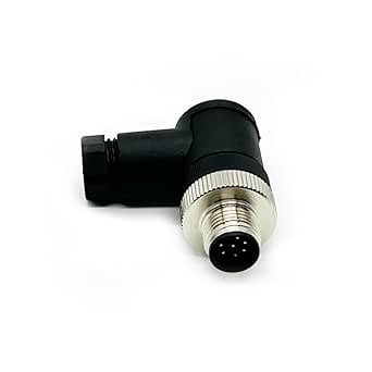 M12 8 Pin Male Connector, Right Angle Field Assembly Wireable Adapter ...