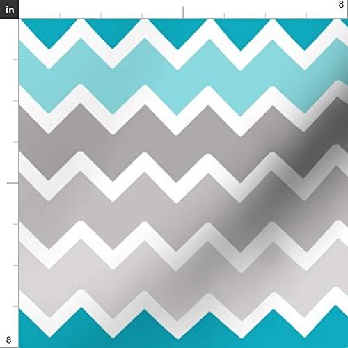 Turquoise And Grey Chevron