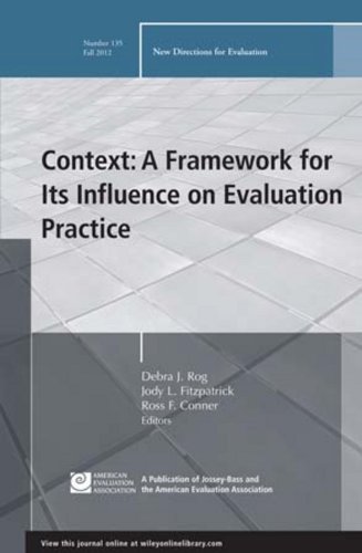Buy Context: A Framework for Its Influence on Evaluation Practice: New ...