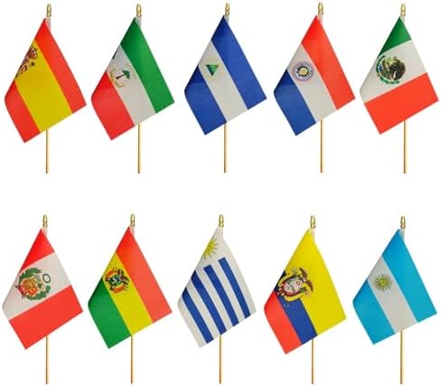 Amazon.com: WEITBF 22 Countries Spanish Speaking Stick Flags - Small ...