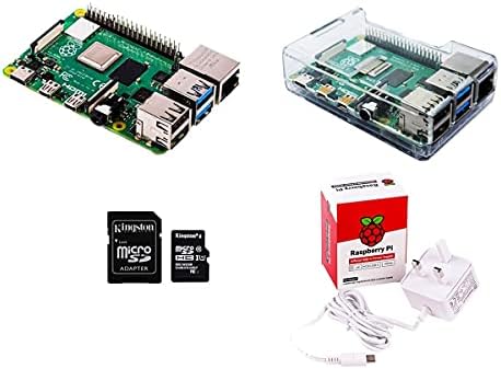 Raspberry Pi 4 Basic Starter Kit (Raspberry Pi 4 Model B - 1GB, Clear ...