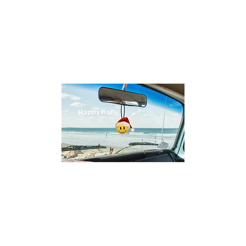 Buy HappyBalls Happy Santa Red Winter Hat Car Antenna Topper/Mirror ...