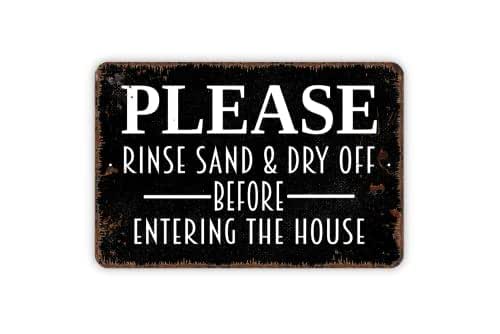 Amazon.com: 8" x 12" Please Rinse Sand And Dry Off Before Entering The ...