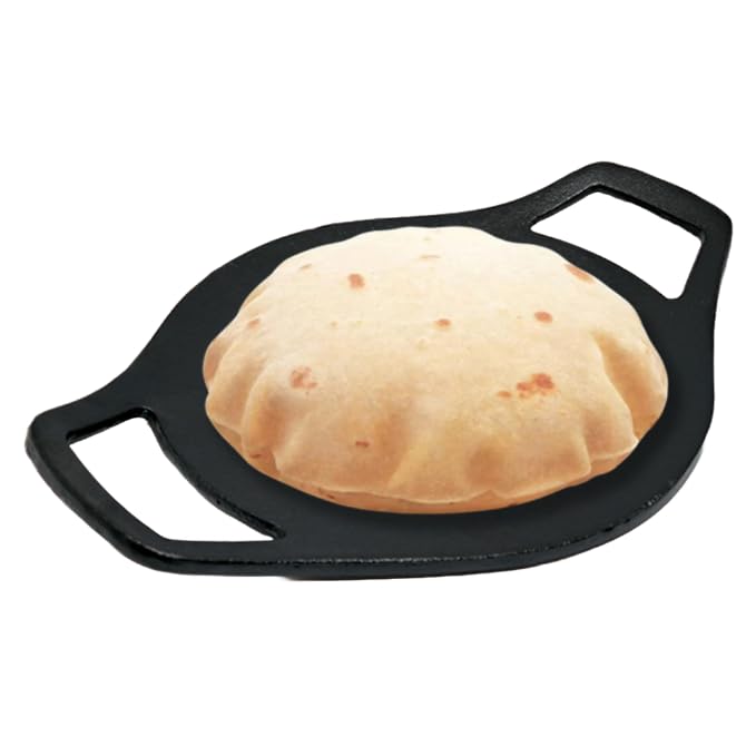 Buy KNOBON Cast Iron Roti Tawa – Pre-Seasoned concave Pan for Roti ...
