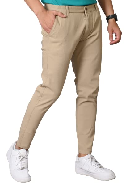 Buy JAGURO Men Casual Trouser (30, Beige) at Amazon.in