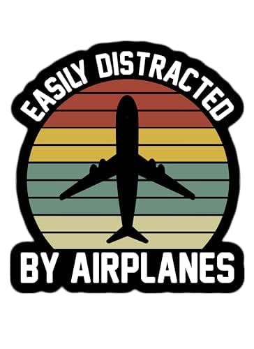Amazon.com: Airplane sticker, Easily Distracted By Airplanes sticker ...