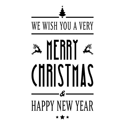 We Wish You A Very Merry Christmas & Happy New Year Shop Window Decal ...