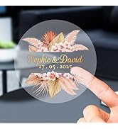 Amazon.com: Custom Stickers Clear Transparent Gold Foil Personalized ...
