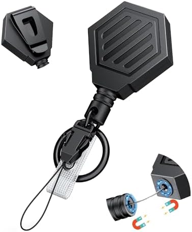 DELSWIN Retractable Key Chain Key-Rings - Heavy Duty Key Holder Belt ...