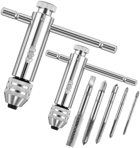 Gisafai 2 Pcs Ratchet T-Handle Tap Wrench Ratcheting T-Shaped Tap ...