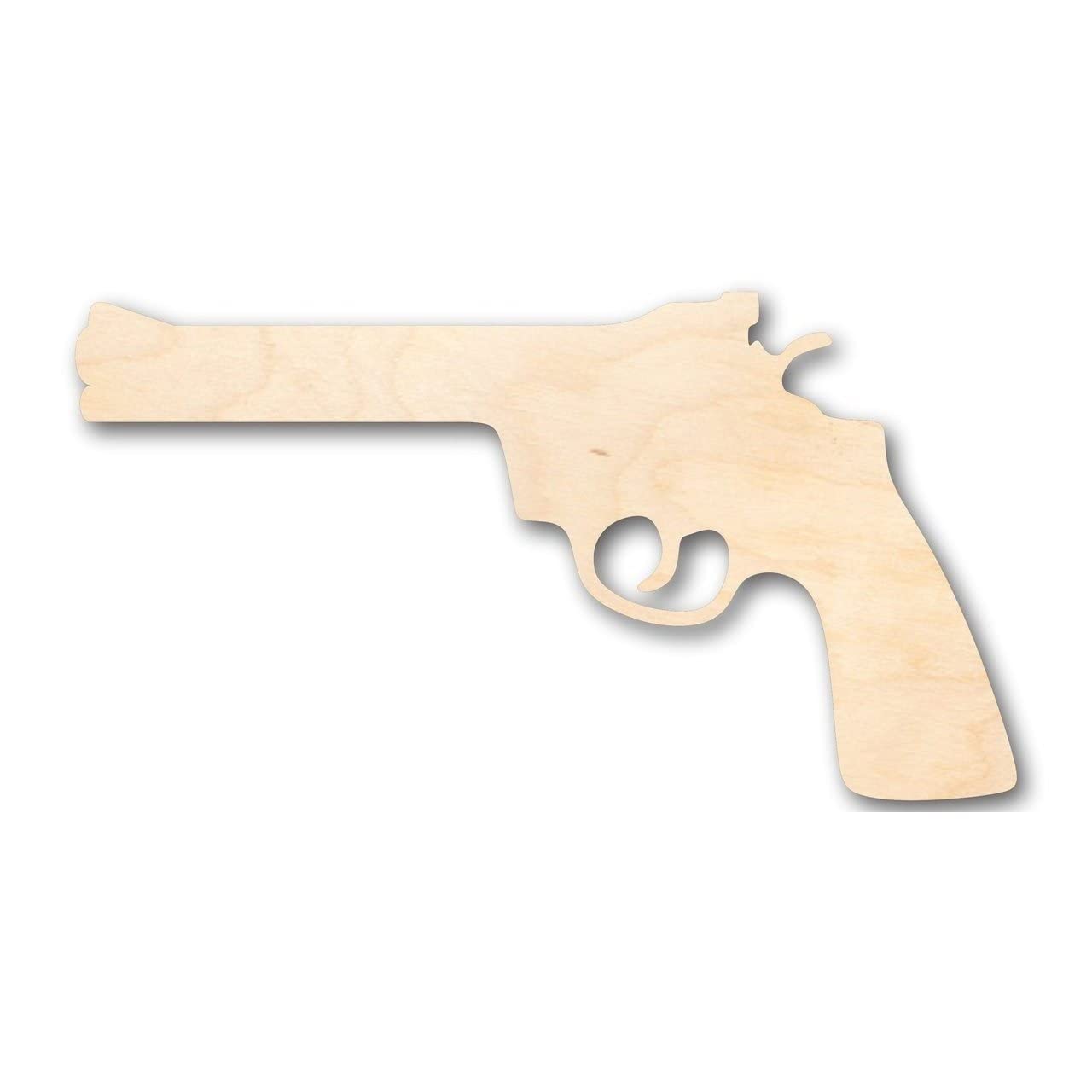 Amazon.com: Unfinished Wood Revolver Shape Gun Police Military Craft up ...