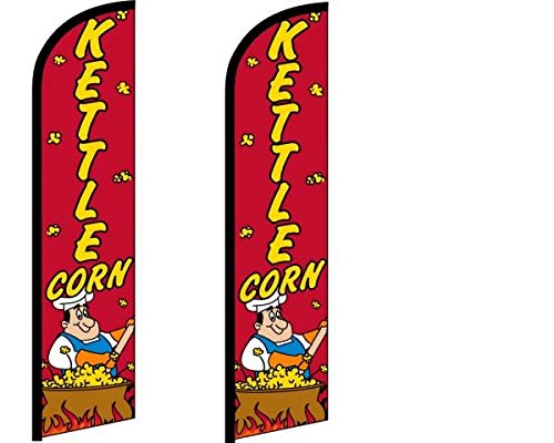 Amazon.com : Kettle Corn King Sized Flags Pack of 2 | 11.5ft x 2.5ft ...