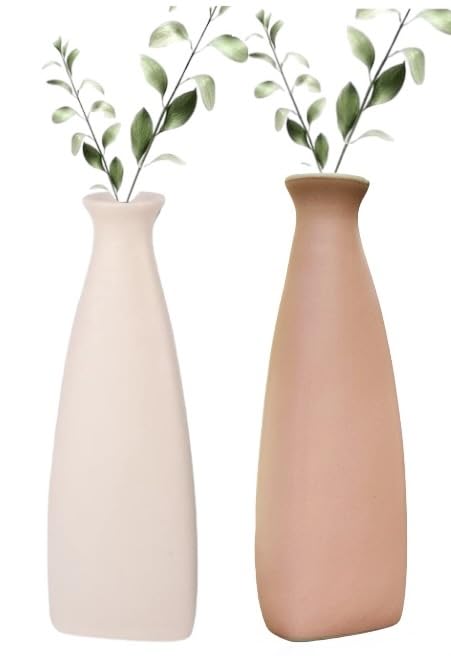Buy URBAN SENSE Ceramic | Triangular Bottle Vase Bottle Shape Flower ...