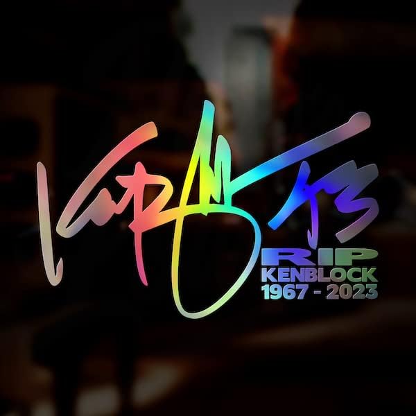 Ken Block Car Sticker, RIP 1967-2023 Vinyl Decal Sticker, Oil Slick ...