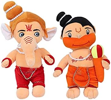 Buy Babyjoys Lord Baal Hanuman, Ganesha Hindu Idol Combo Soft Plush Toy ...