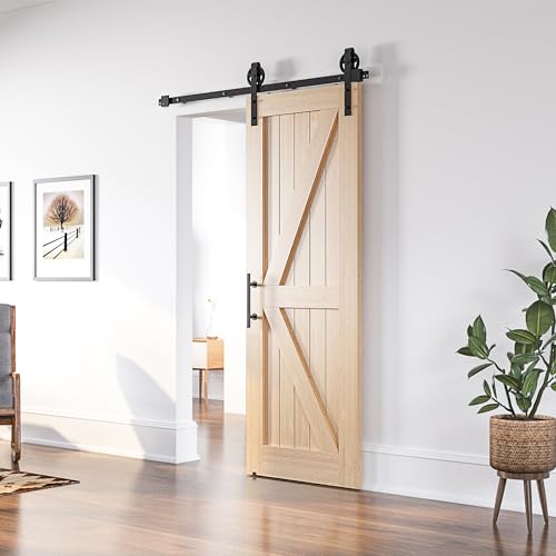 SANKEYTEW Sliding Door Kit,Single Wood Barn Door Sliding Kit,Heavy Duty ...