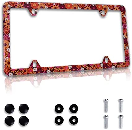 Amazon.com: Abstract Hippie Floral Peace Flowers License Plate Frame 1 ...