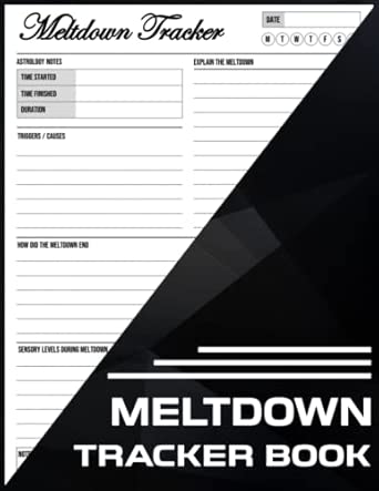 Meltdown Tracker: Autism Special Needs SPD Anxiety Carer Diary Tracker ...