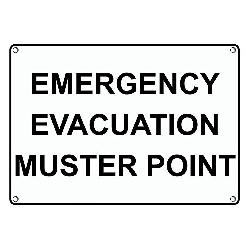 Amazon.com: Weatherproof Plastic Emergency Evacuation Muster Point Sign ...
