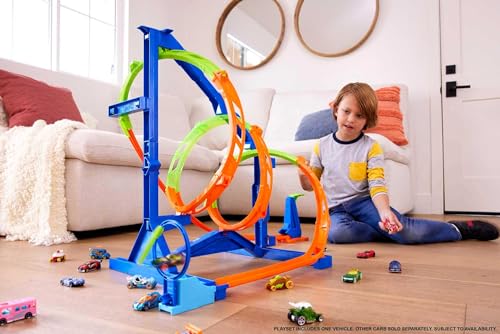 Snapklik.com : Hot Wheels Toy Car Track Set Corkscrew Twist Kit