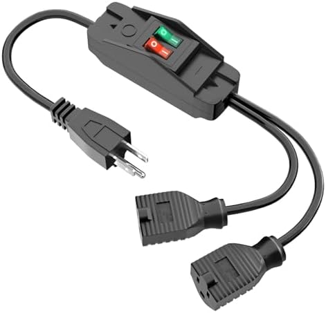 Amazon.com: Extension Cord with On/Off Switch, 3 Prong 1 to 2 Y ...