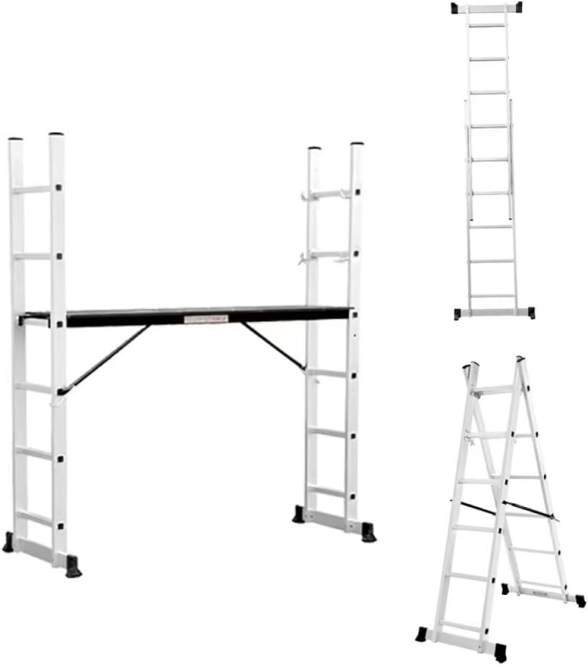 Aluminium Scaffolding Ladder, Stable, Multifunctional, with Work ...
