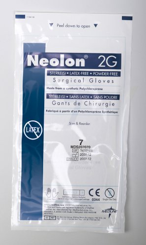 mds207085 – neolon 2 G sin látex sin talco quirúrgico Guantes, café, 8 ...