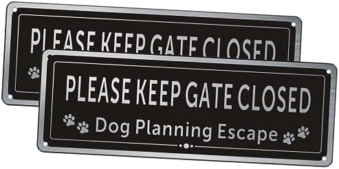 Amazon.com : 2 Pack Please Close The Gate Matal Sign - 3.5x9.8-IN Dog ...