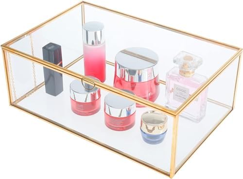 DRERIO Glass Jewelry Box Large Jewelry Decorative Box Clear Jewelry ...